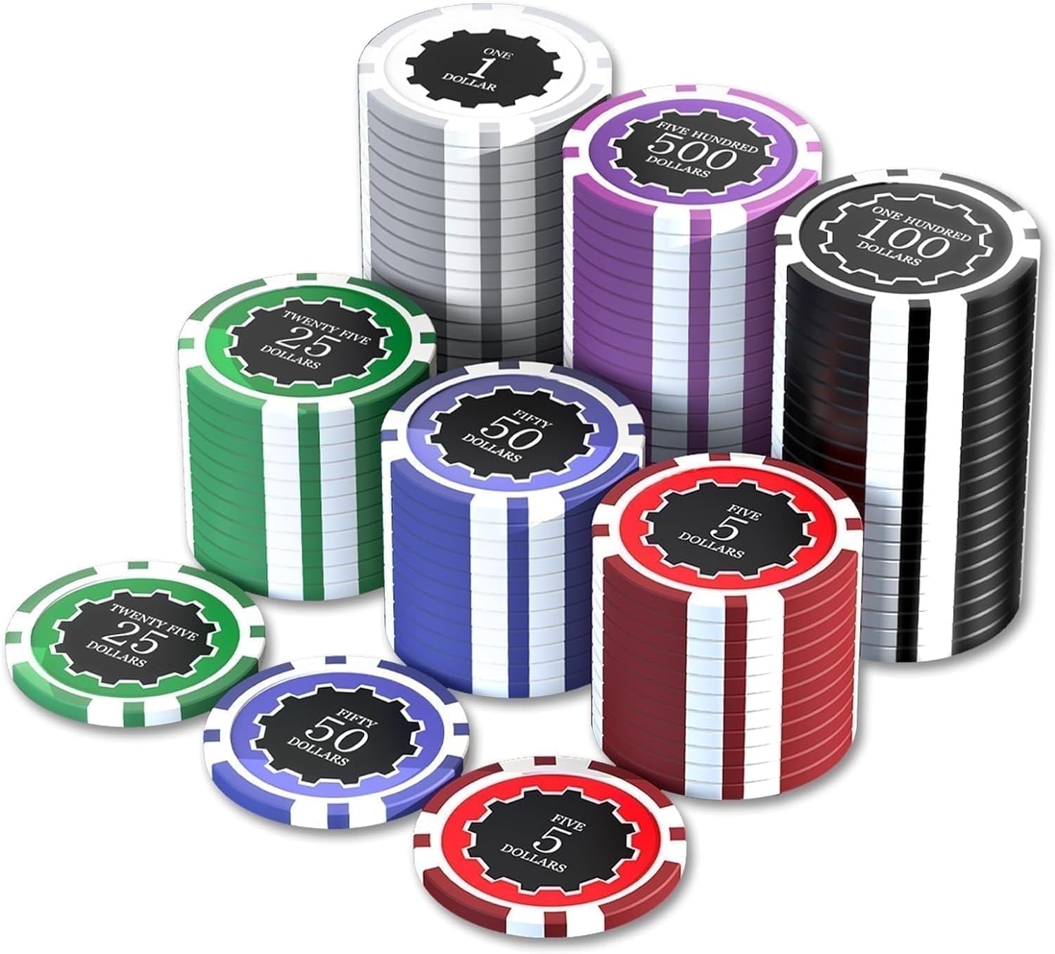 HEITOK 100PCS 11.5g Professional Casino-Grade with Denominations for ...