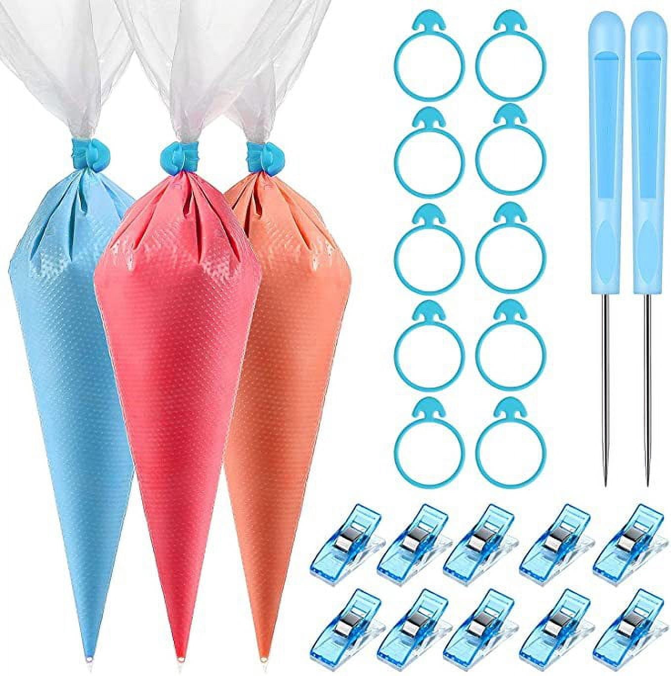 HEJULIK 122-Piece Cake Decorating Set - 100 Disposable Piping Pastry ...