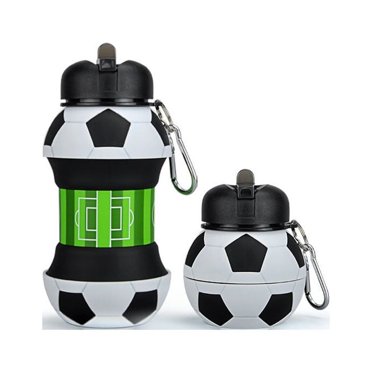 HEJULIK 19 Oz Collapsible BPA-Free Silicone Soccer Ball Water Bottle ...