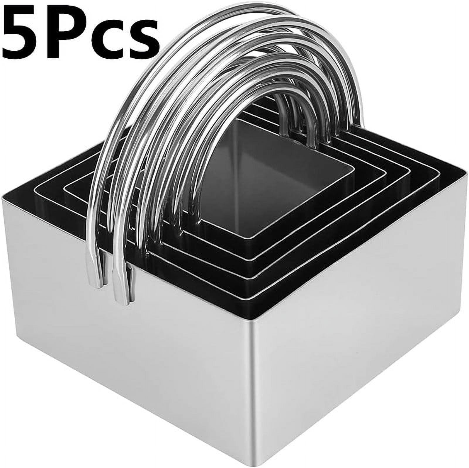 HEJULIK 5 Pcs Square Biscuit Cutter with Handle - Nest for Easy Storage ...