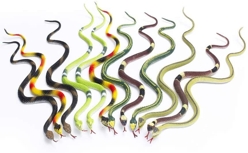 HEJULIK 6Pcs Realistic Rubber Snakes - 11Inch Flexible Prank Props ...