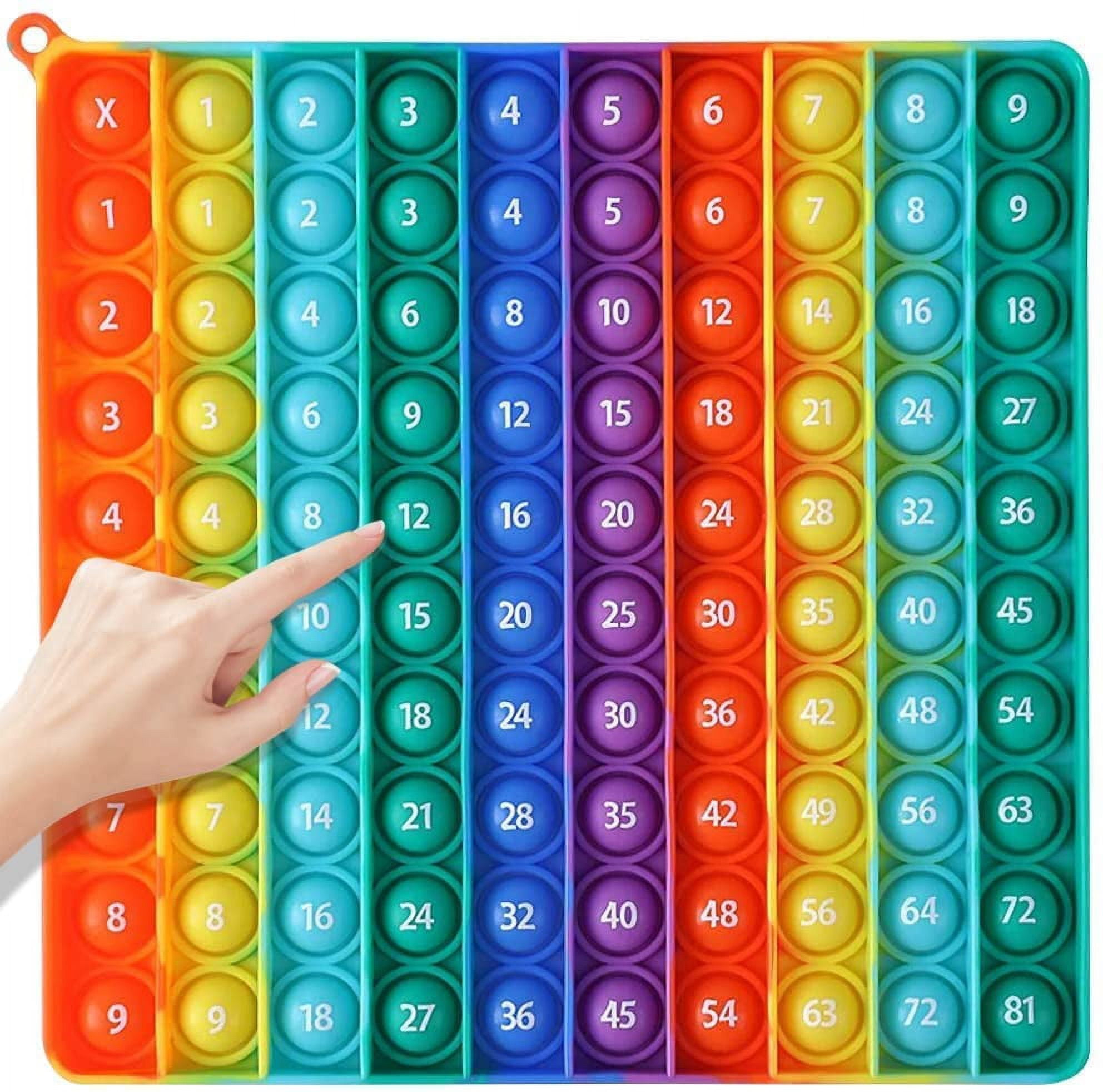 HEJULIK Big Size Rainbow Math Toy henghan, Square Dimple Fidget Ttoy ...