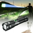 HEJULIK LED Flashlight,USB Zoomable Tactical Flashlights with High ...