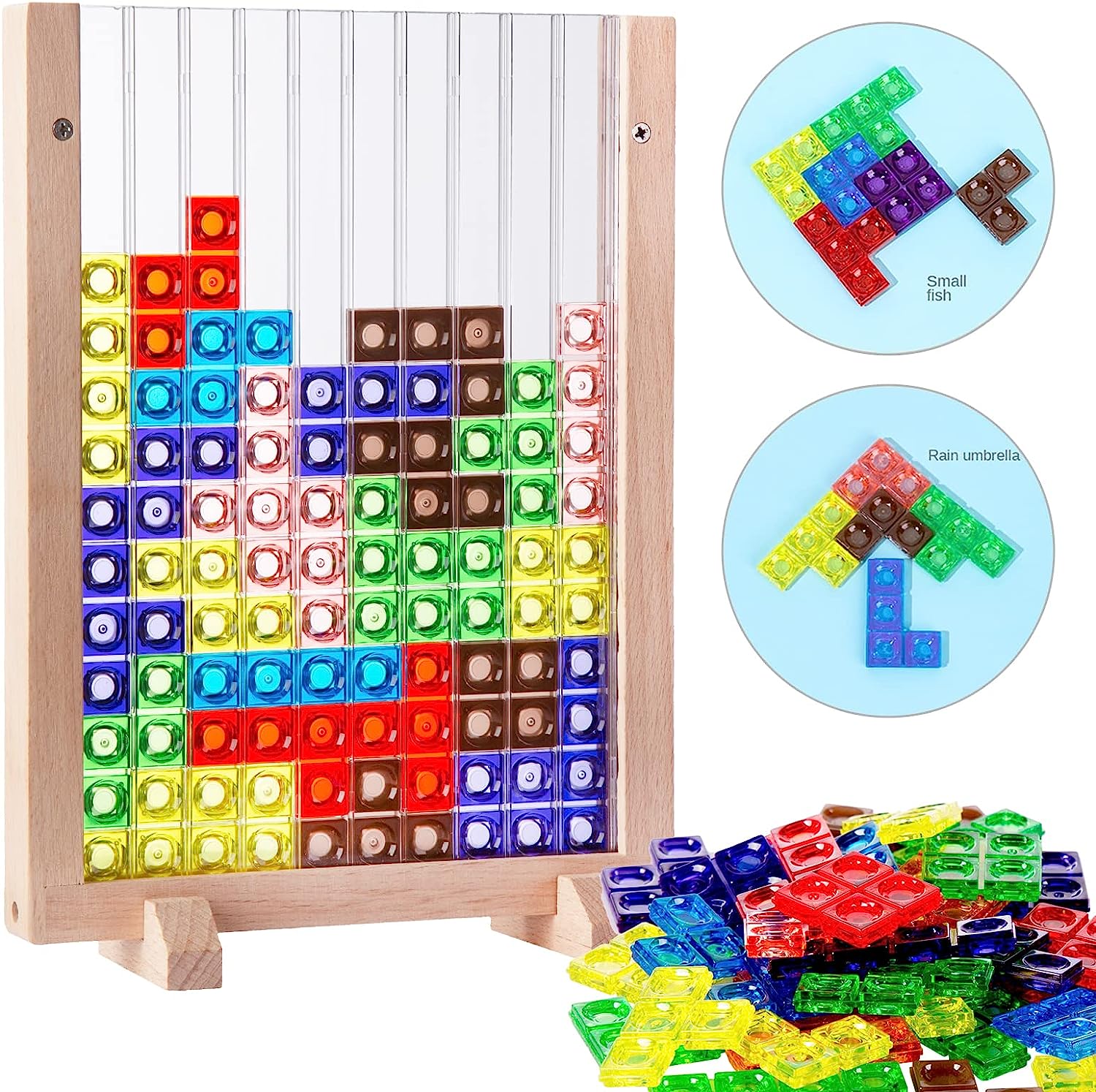 HEJULIK Russian Blocks Puzzle,3D Transparent Brain Teaser Toys, 3D ...