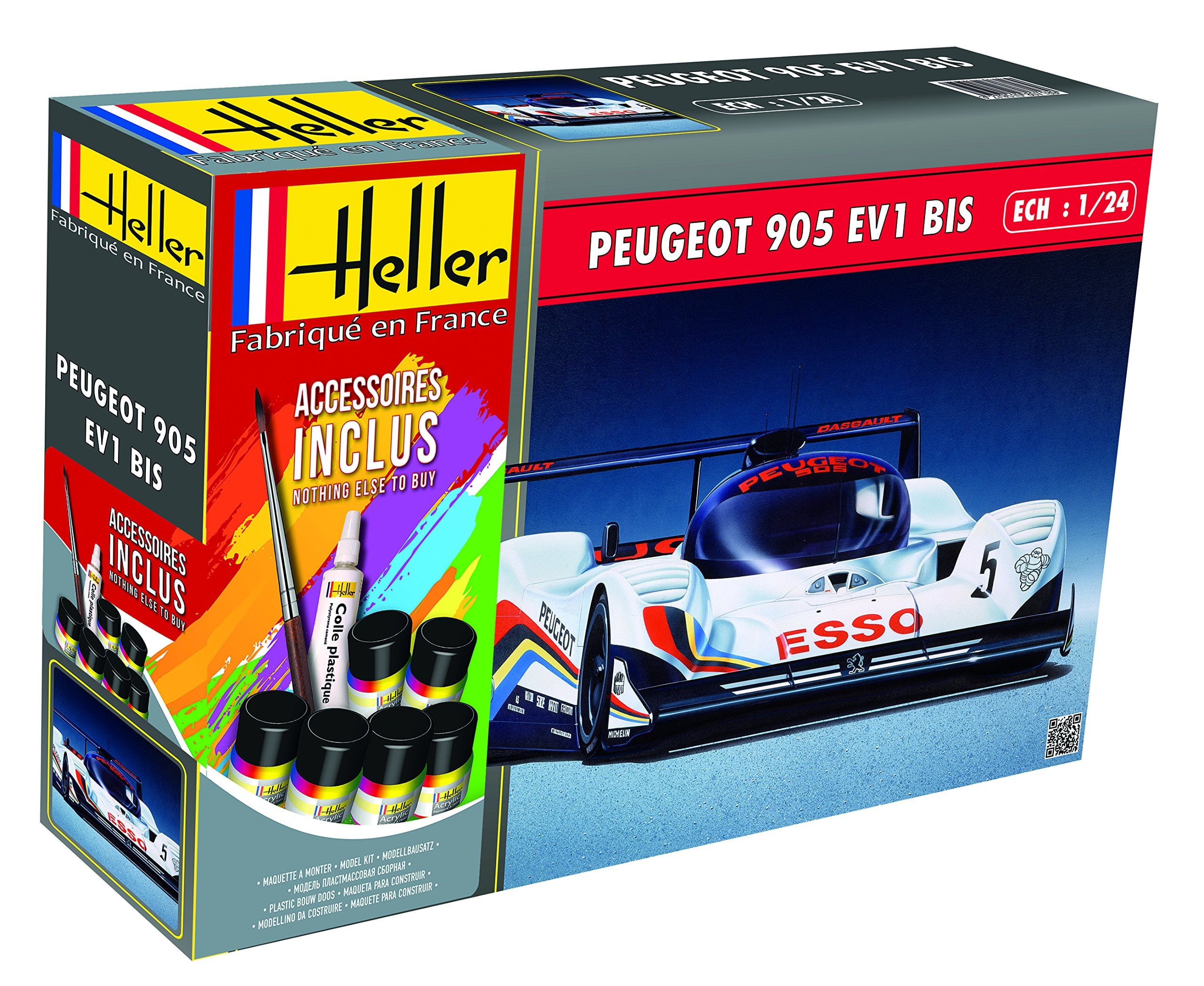 (HEL56718) - Heller 1:24 Gift Set - Peugeot 905 EV 1 BIS - Walmart.com