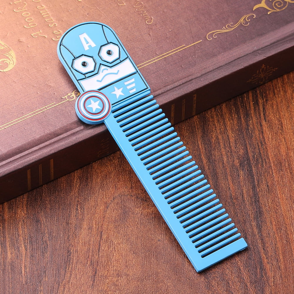 HELANHO 10cm Captain America Metal Hair Comb - Comic-Inspired Durable Grooming Tool - Unique ...