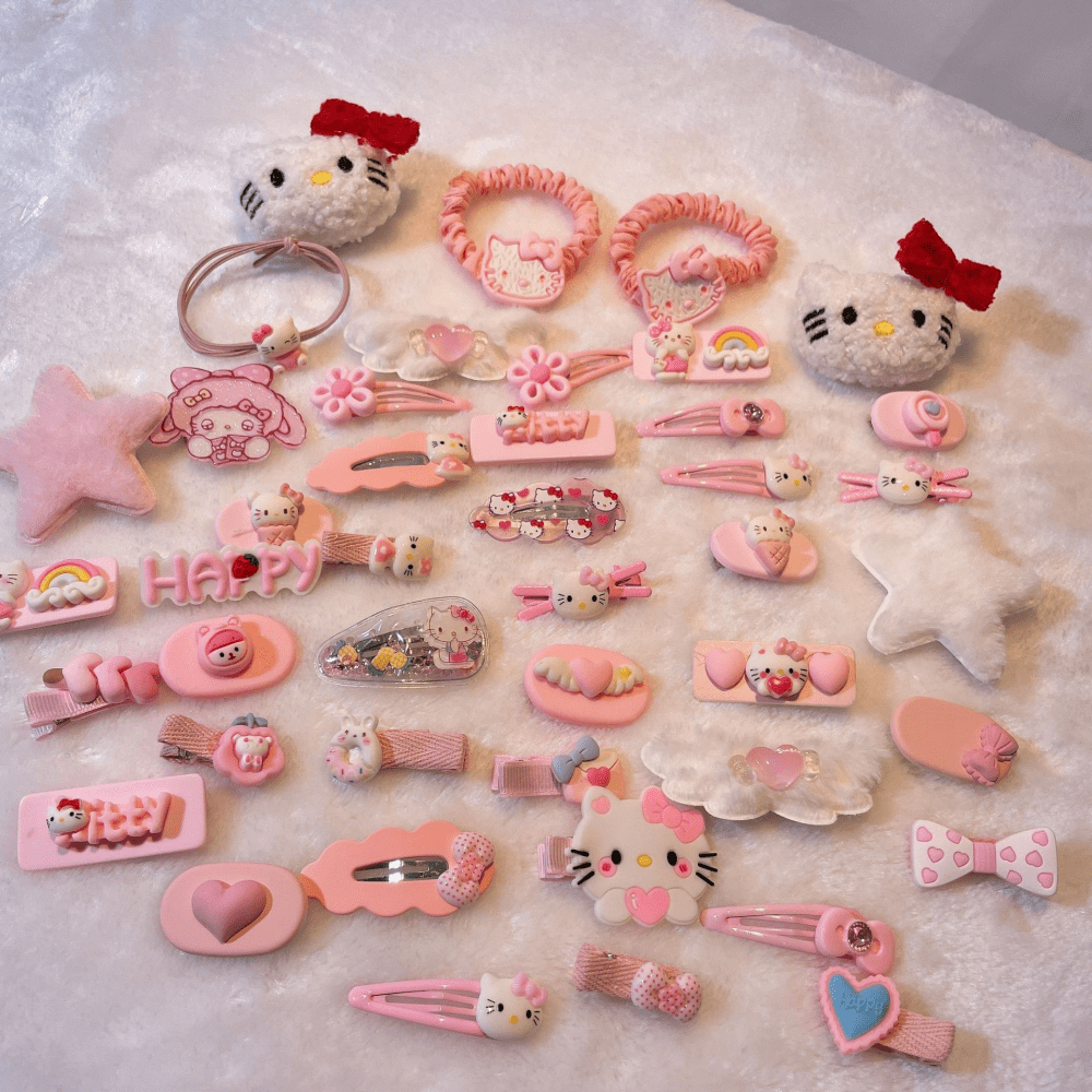 HELANHO 12-Piece Kawaii Cartoon Cat Hair Clip Set - Adorable Hair ...