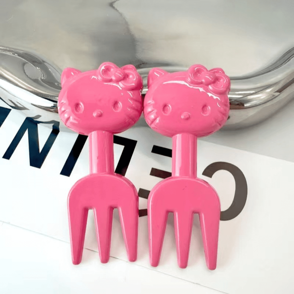 HELANHO 20Pcs Cute Cartoon Hello kitty Mini Fruit Forks - Cute Cartoon ...
