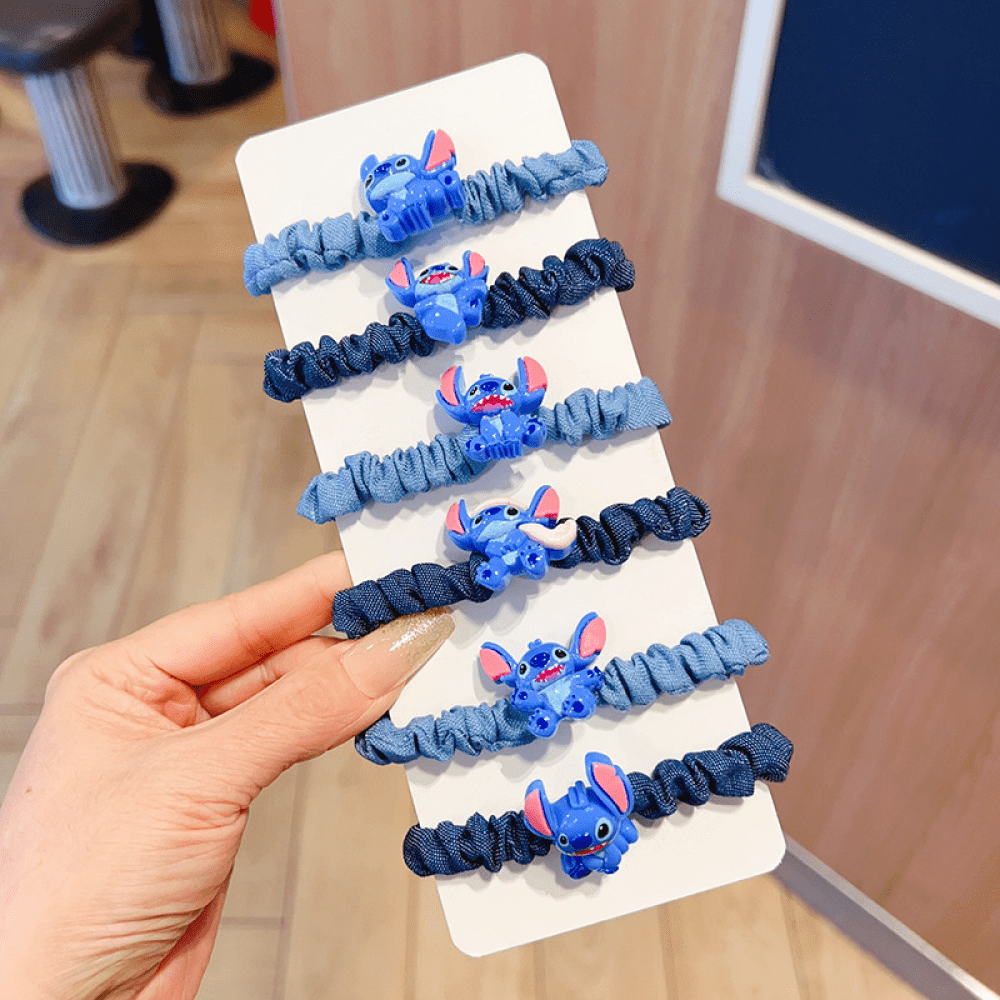 HELANHO 6PCS Cute Cartoon Stitch Hair Bands for Girls, Kids Hair ...