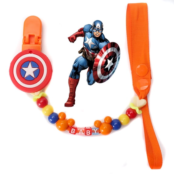 HELANHO Cute Cartoon Captain America Baby Pacifier Clip - Silicone Anti ...