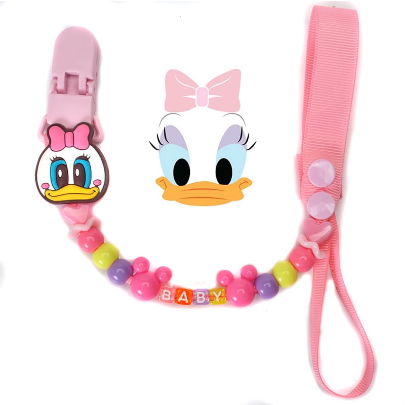HELANHO Cute Cartoon Donald Duck Baby Pacifier Clip - Silicone Anti ...