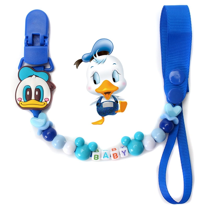 HELANHO Cute Cartoon Donald Duck Baby Pacifier Clip - Silicone Anti ...