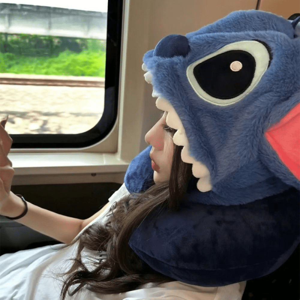 HELANHO Stitch U-Shaped Travel Neck Pillow - Plush Cartoon Office Nap ...