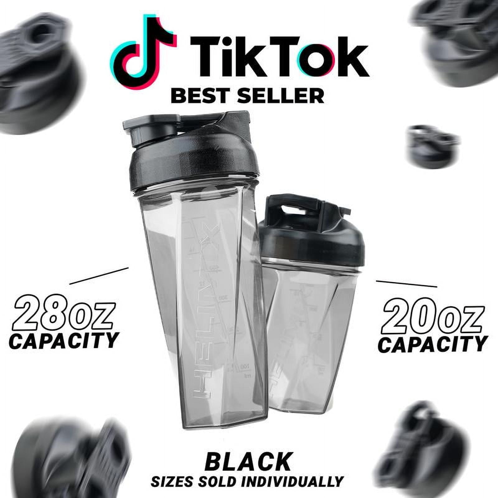 HELIMIX Blender Shaker Bottle Made in USA No Whisk Ball Needed ...