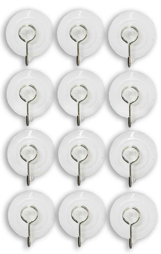 HELIOS (3 Pack) 12 Piece Clear Suction Cup Hooks | Damage-Free Hanging ...