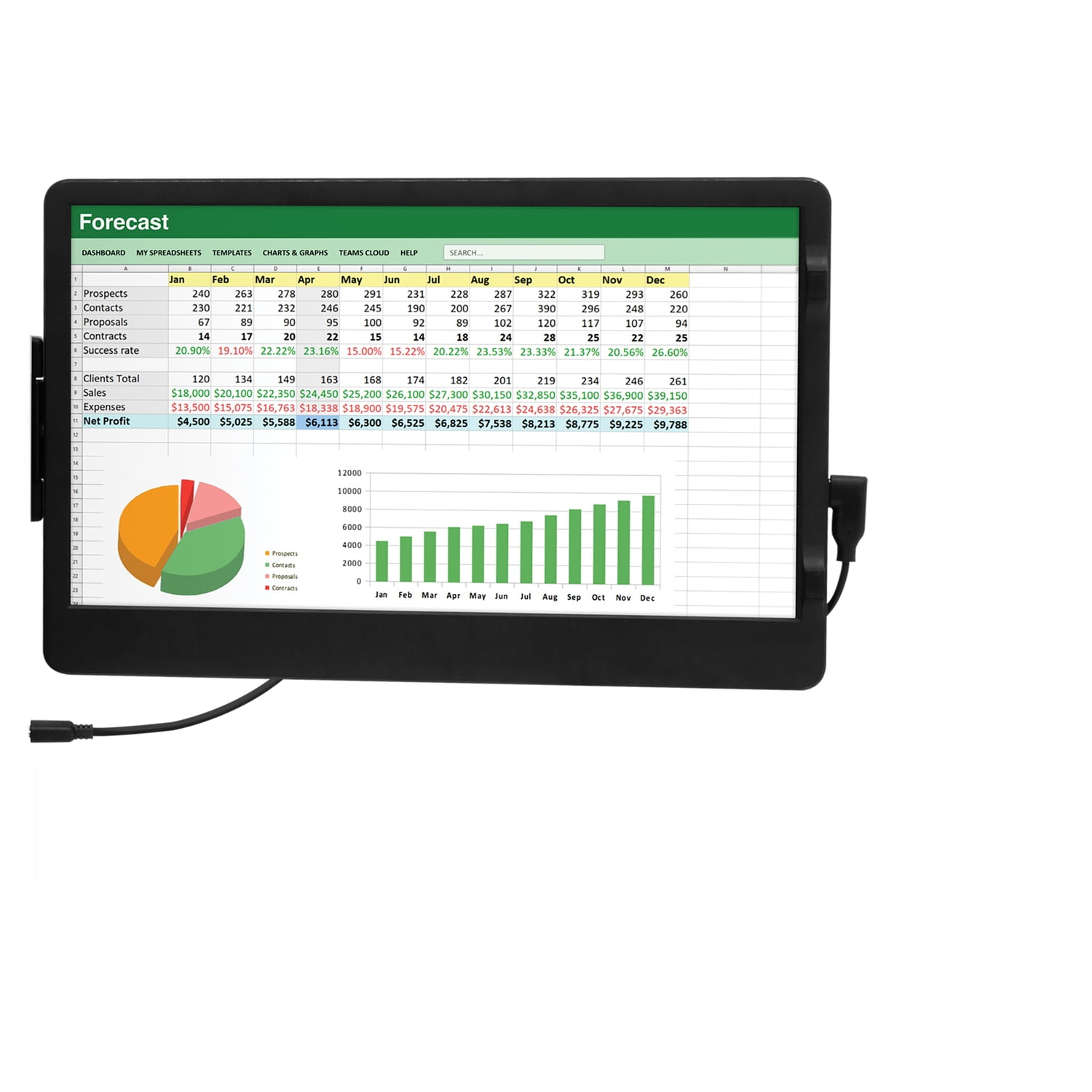 HELIX 11.6-In. Attachable Portable Laptop Monitor, ETHMON12 - Walmart.com