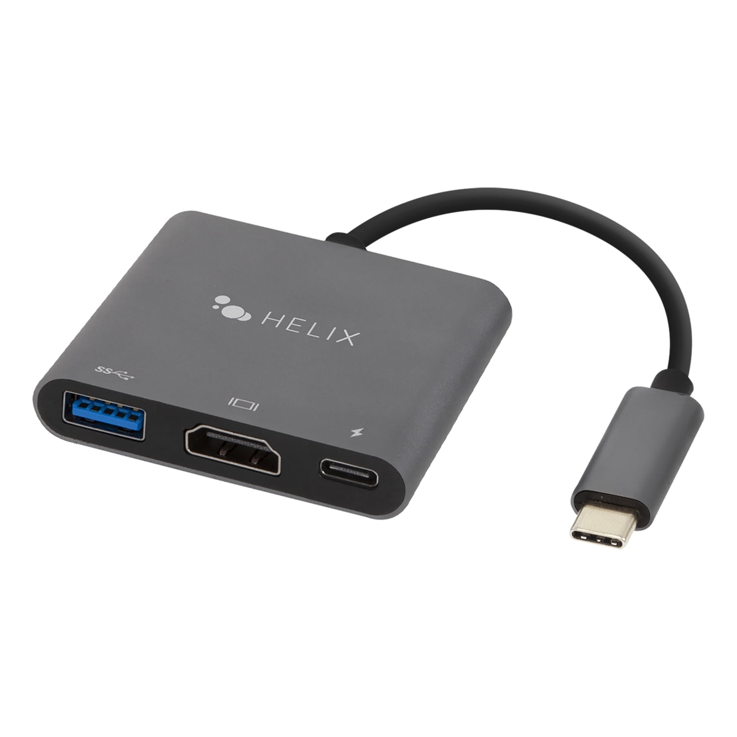 HELIX 3-in-1 USB-C Adapter Hub with USB-C, USB-A, and HDMI Ports ...