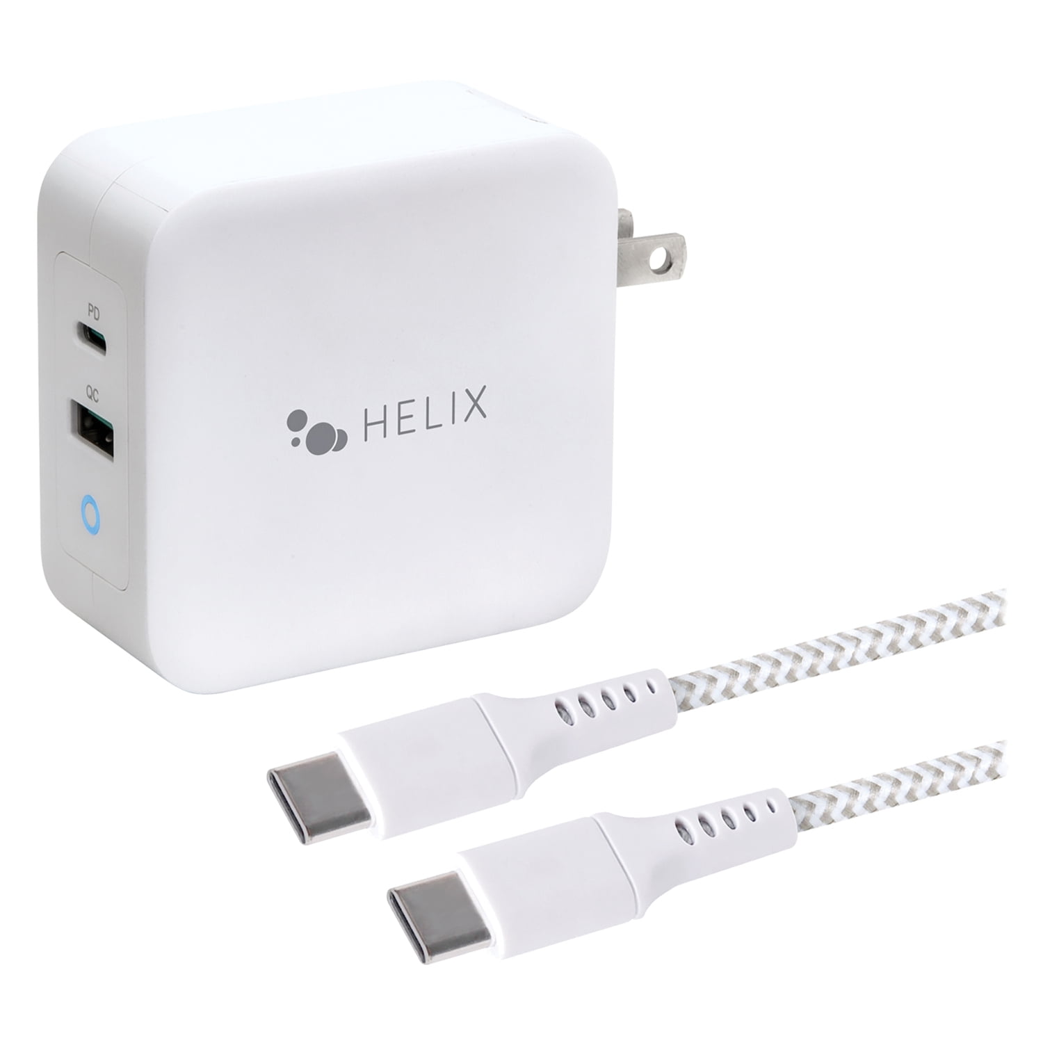 HELIX Pro Series 100-Watt PD GaN USB-C Charger with 6-Ft. Braided USB-C ...