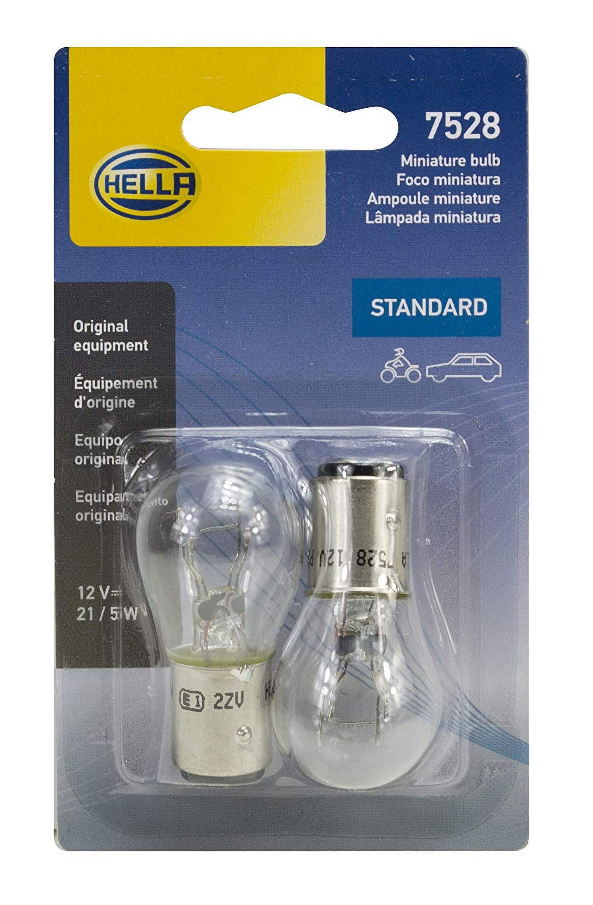 HELLA 7528TB Bulb 7528 12V 21/5W Bay15D S8 (2) - Walmart.com