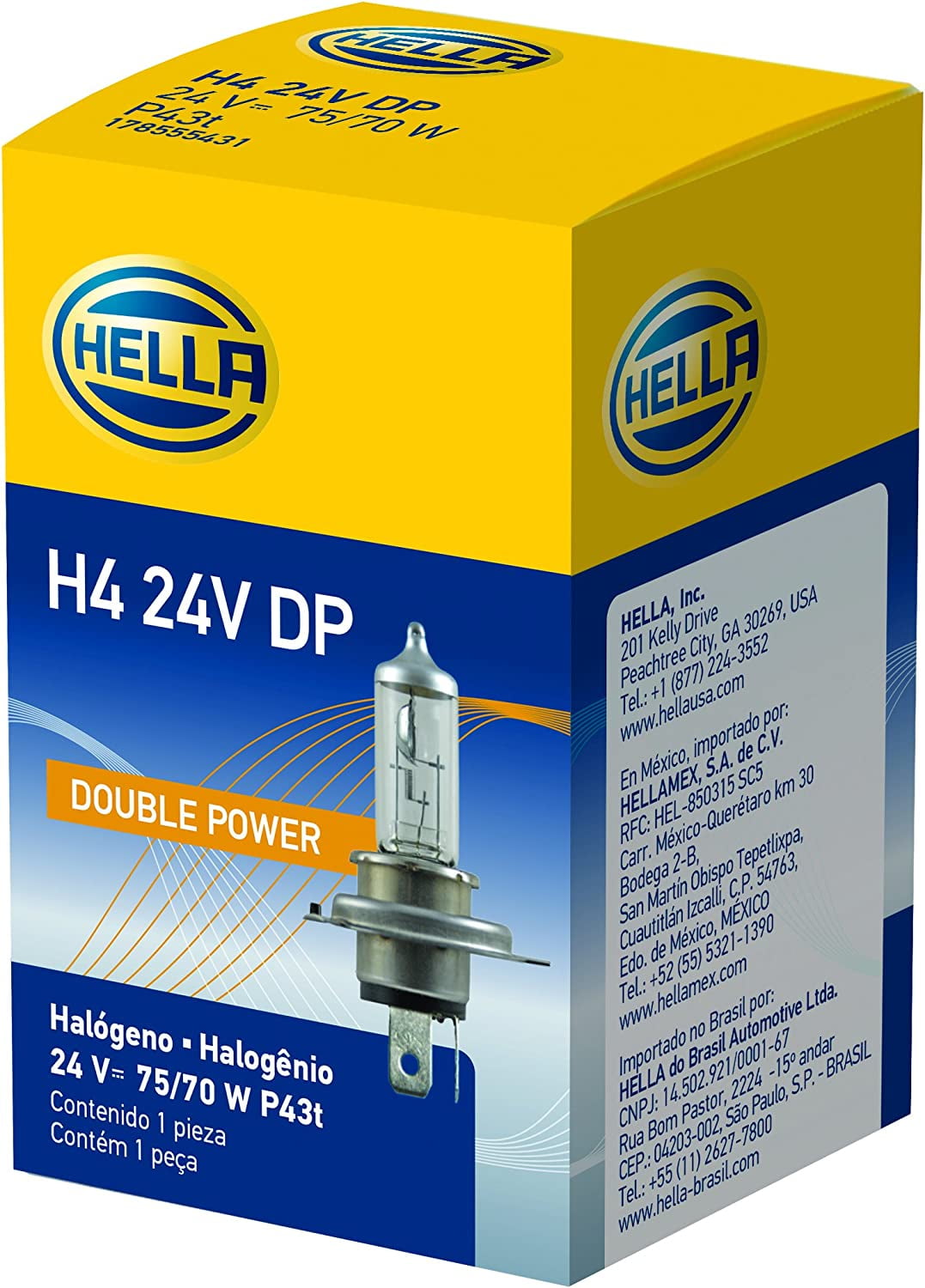 HELLA H4 24V DP Double Power Bulb, 75/70W - Walmart.com