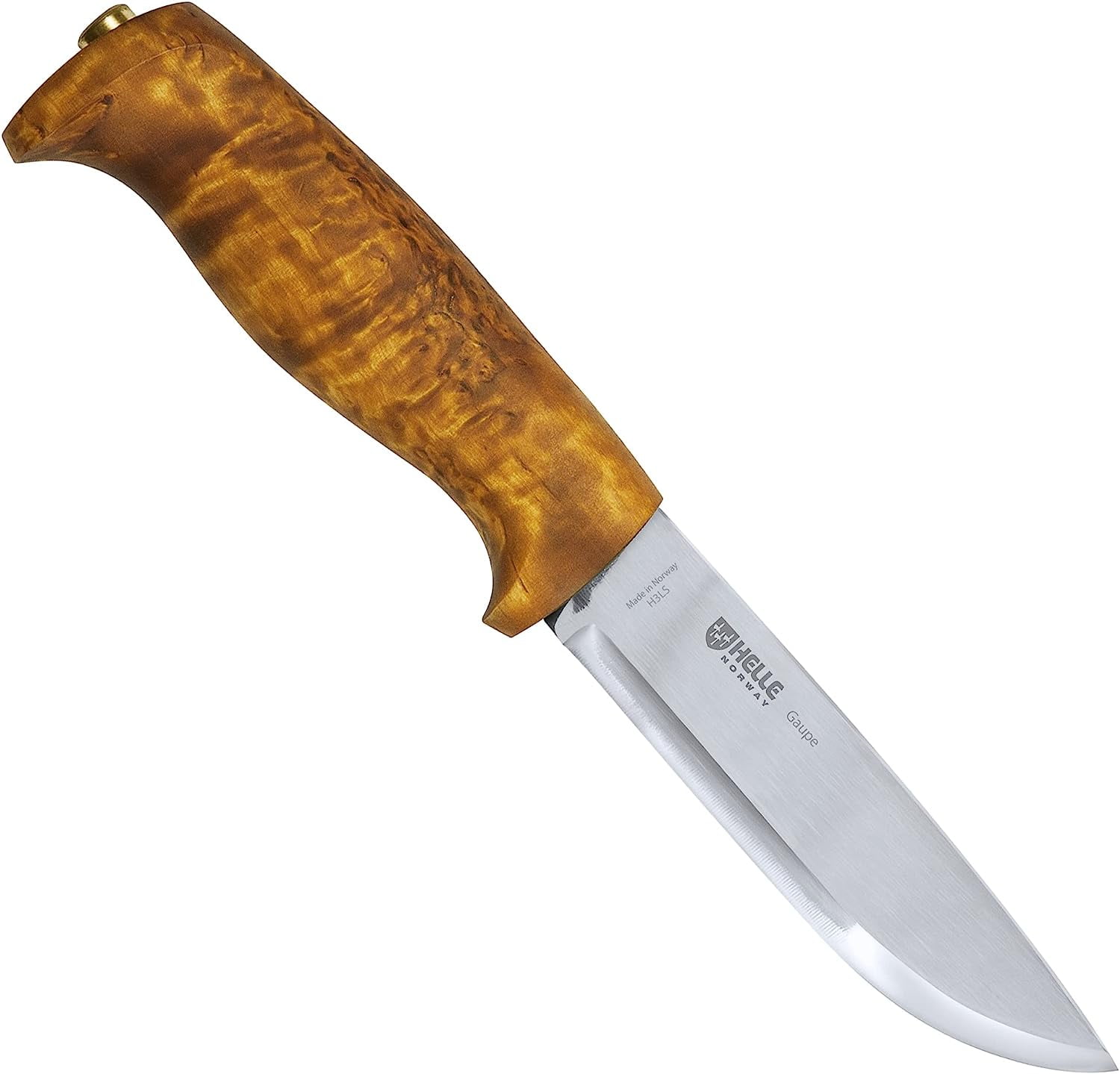 HELLE Knives - Gaupe - H3LS Fixed Blade - Curly Birch Wood Handle ...