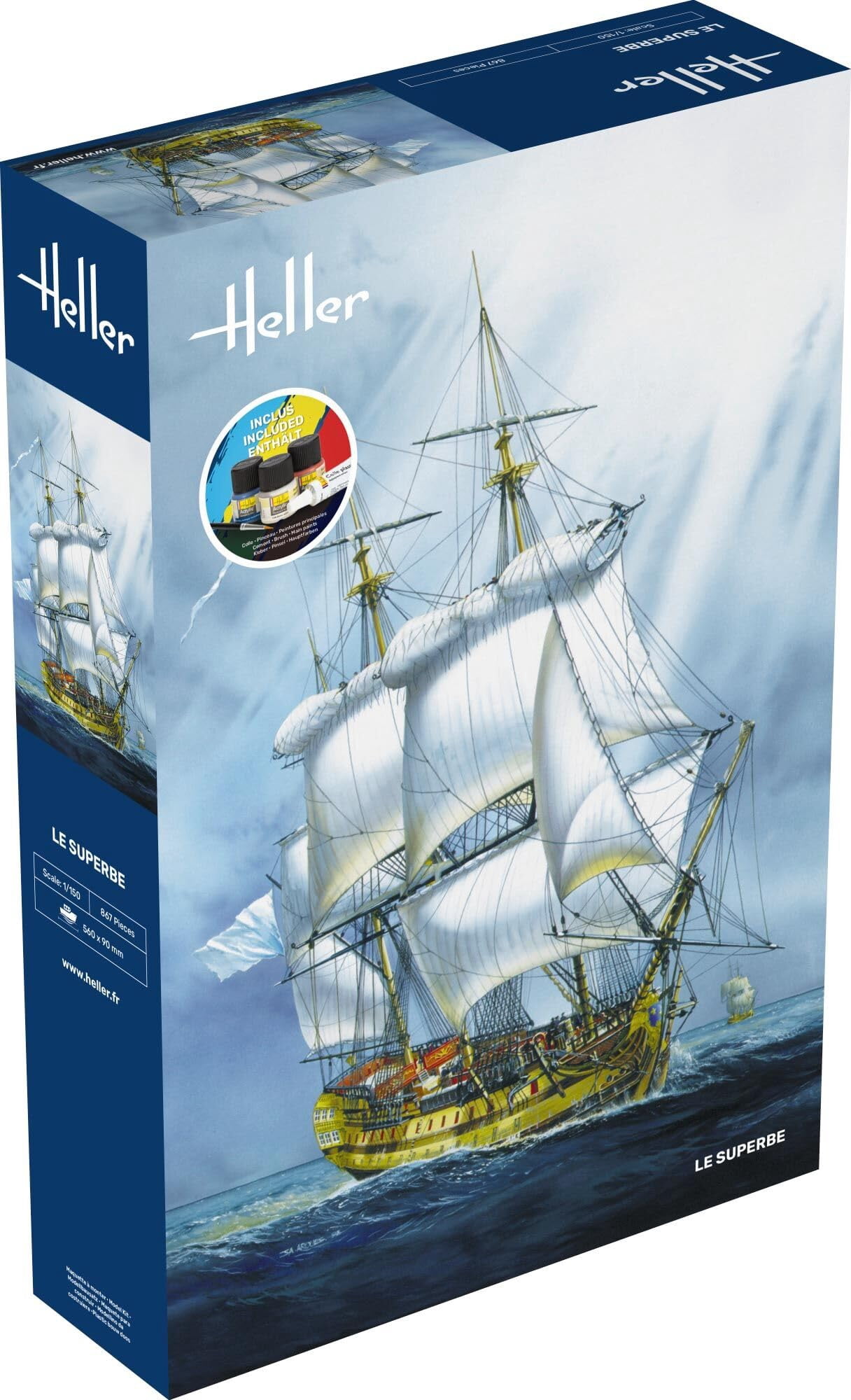 HELLER JOUSTRA Model Boat: Starter Kit: The Superb - Walmart.com