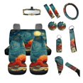 HELLHERO 14 PCS Car Seat Cover Set, with Collapsible Steering Wheel ...