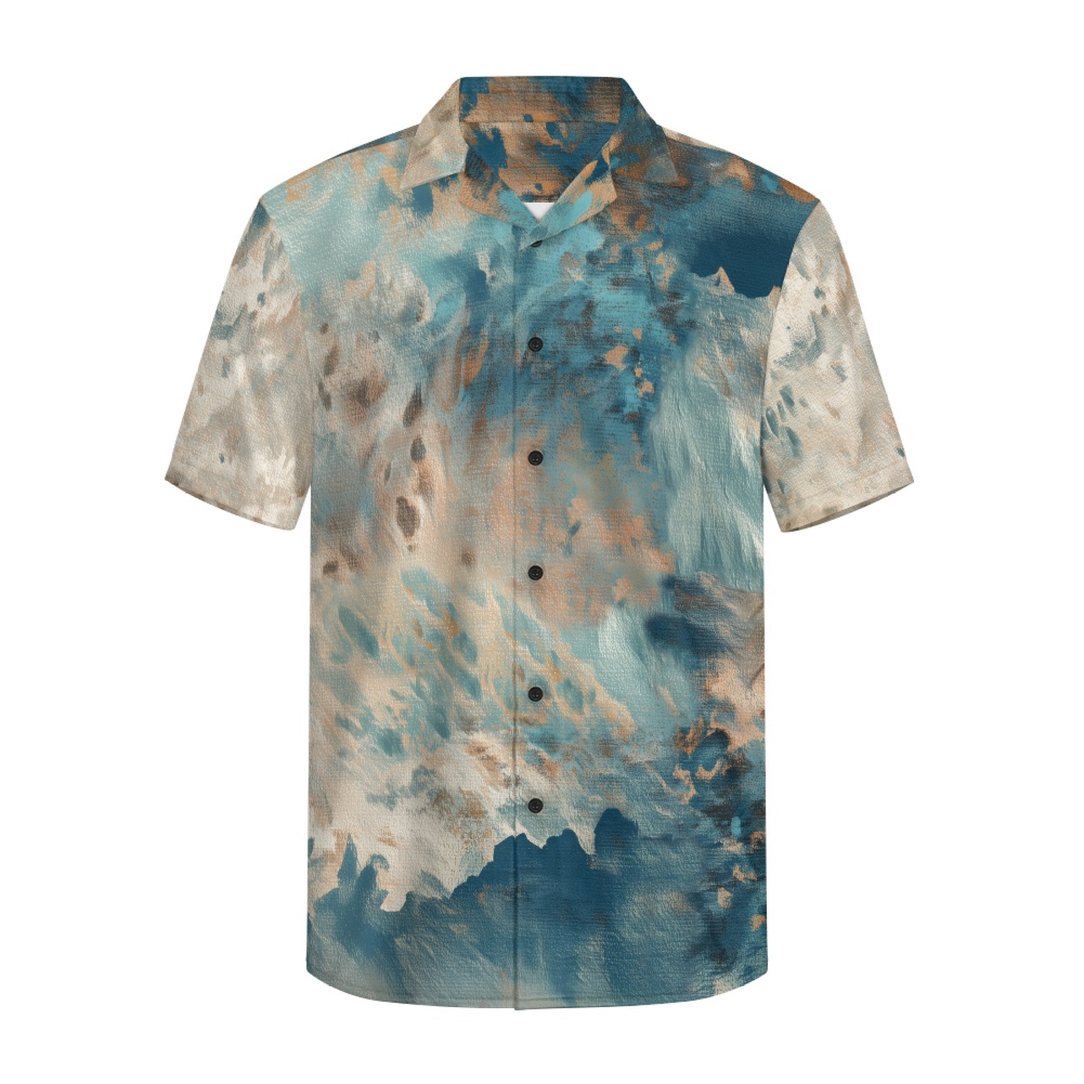 HELLHERO Abstract Watercolor Print Men's Button Up Shirt, Loose Soft ...