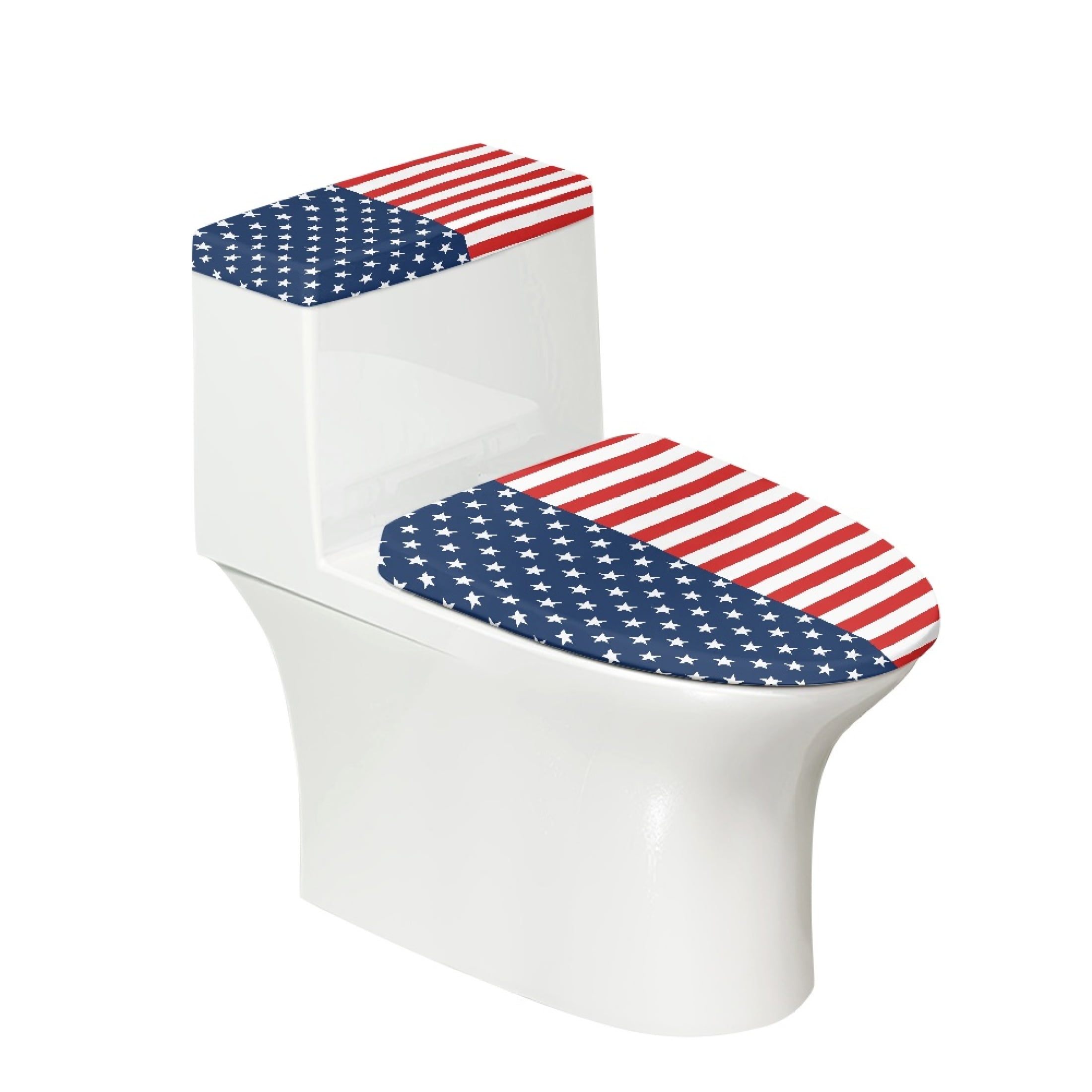HELLHERO American Flag Elastic Bottom Toilet Dust Cover Set Fits All ...