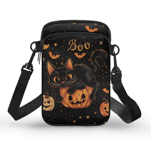 HELLHERO Bat Pumpkin Theme and Starry Sky 2 Layers Adjustable Shoulder ...