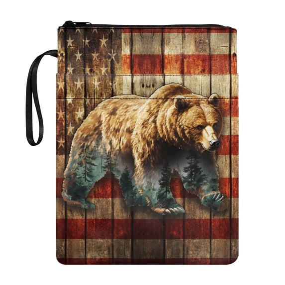 HELLHERO Bear American Flag Pattern Classic Book Covers, 8.66 x 11.42 ...