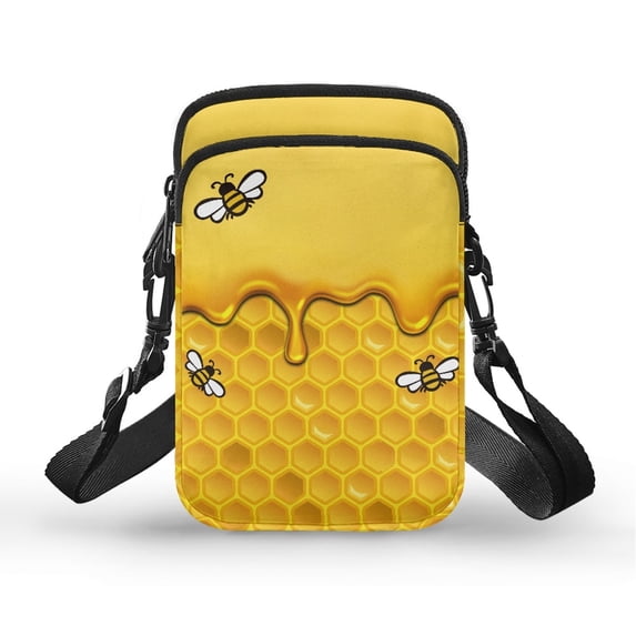HELLHERO Bee Pattern with Zipper Closed Women Crossbody Bag with ...