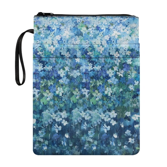 HELLHERO Blue Flowers Book Sleeve Protector Pouch with Washable for ...