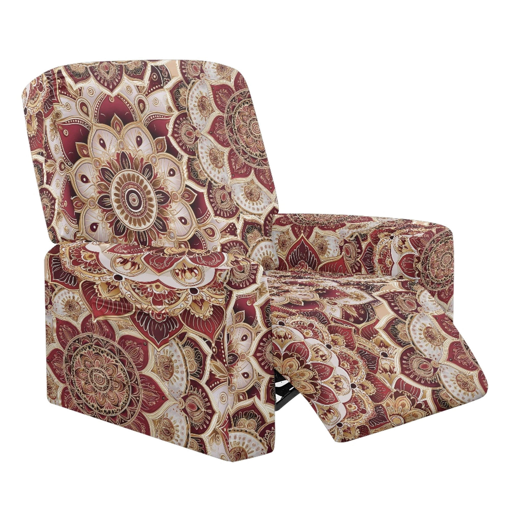 HELLHERO Boho Mandala Flower Print Recliner Chair Covers Lazyboy Fitted ...