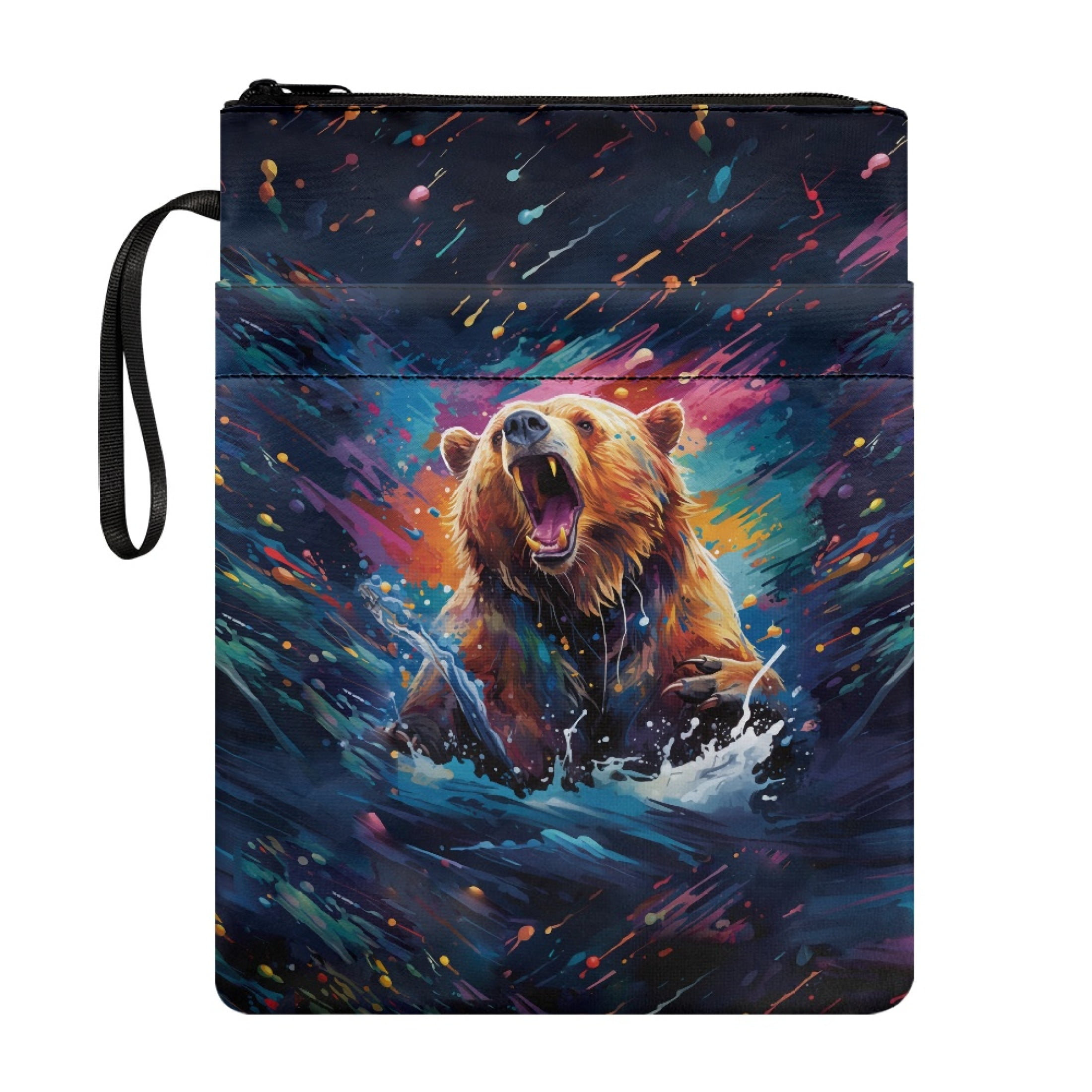 HELLHERO Book Cover with Handle Polyester Fabric Reusable Book ...