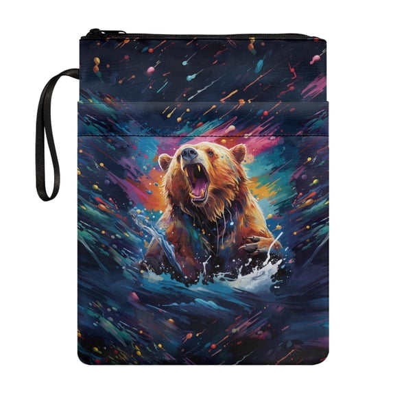 HELLHERO Book Cover with Handle Polyester Fabric Reusable Book ...