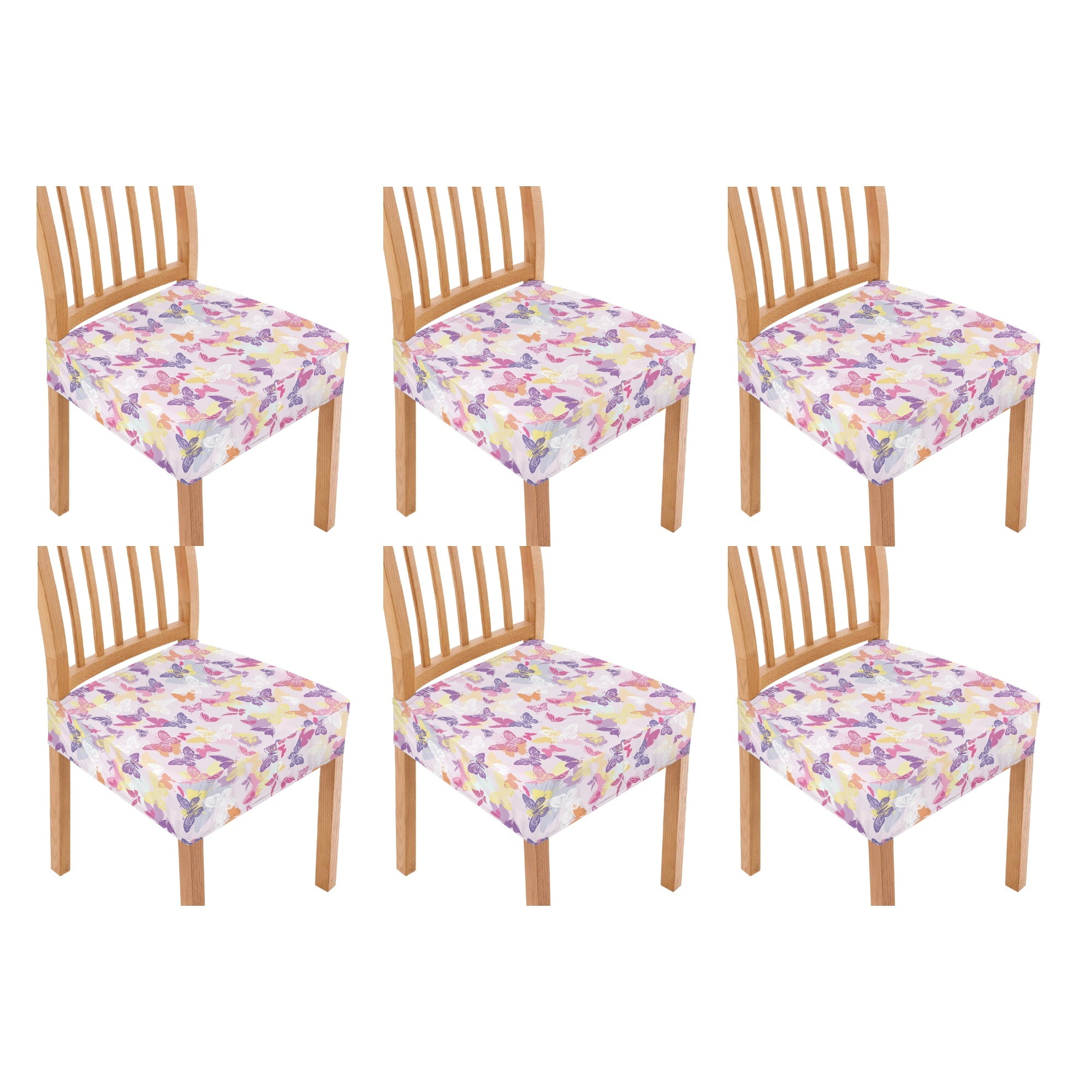 HELLHERO Butterfly Print Chair Covers for Dining Chairs, Removable ...