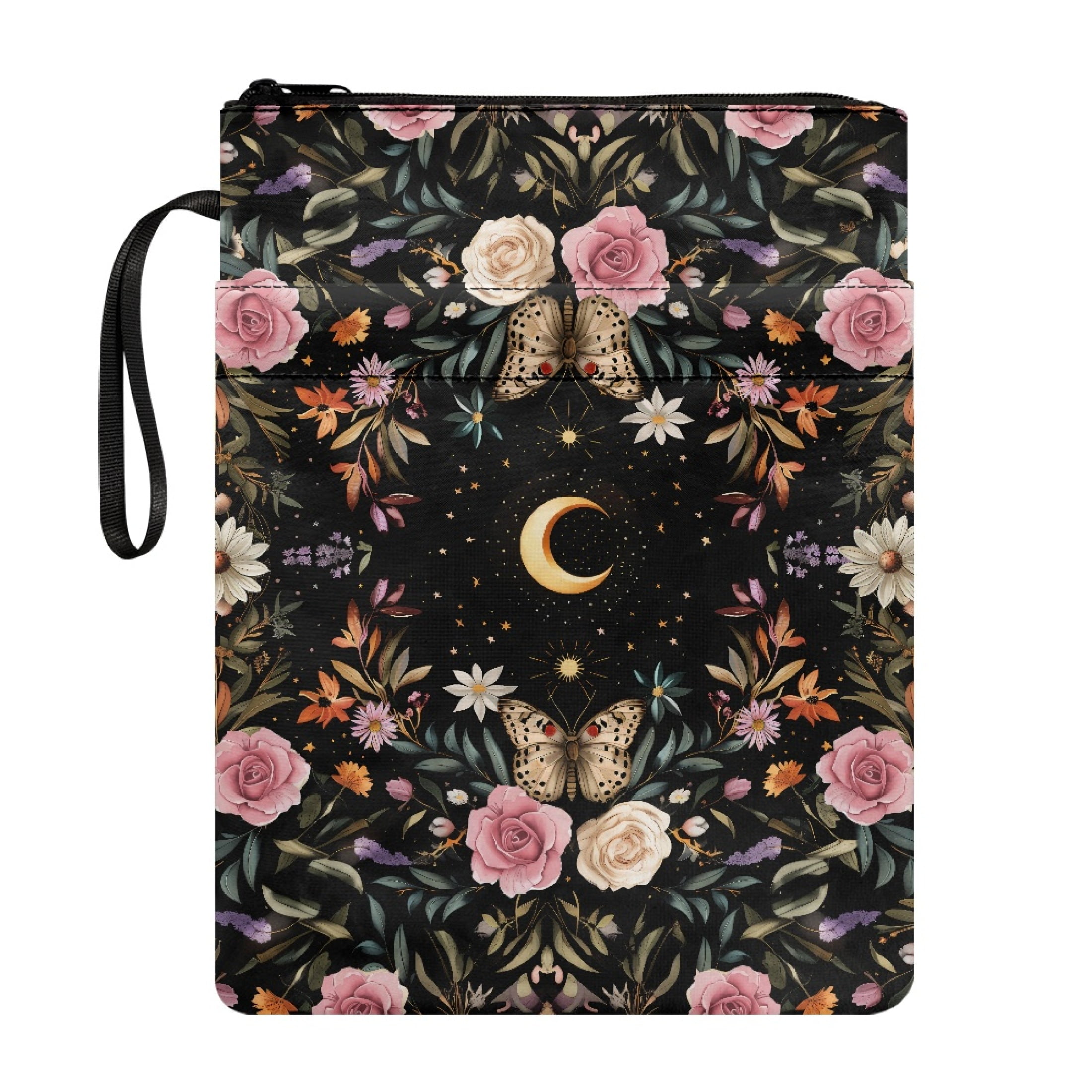 HELLHERO Butterfly Rose Book Covers Polyester Fabric Pocket Bible Book ...