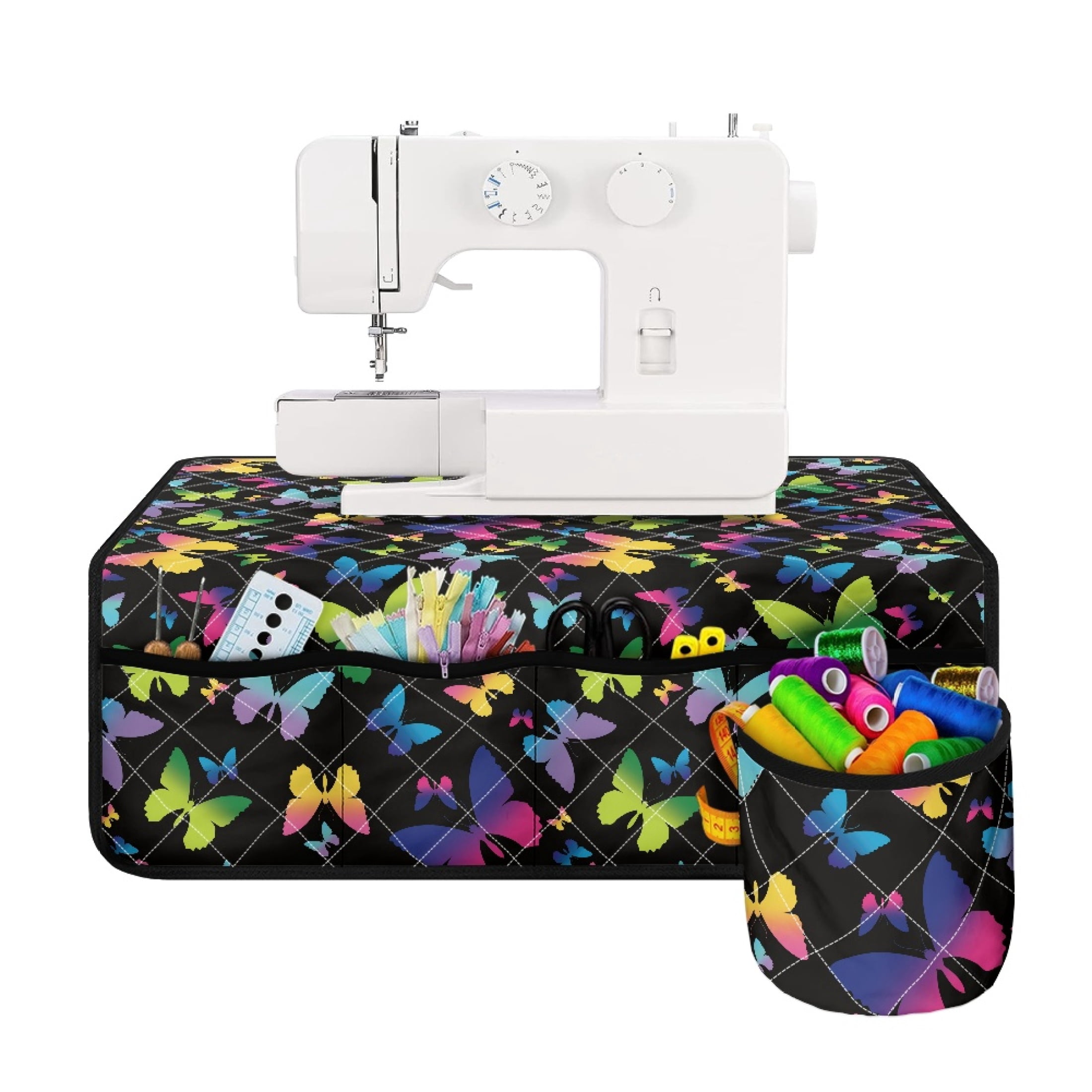 HELLHERO Butterfly Sewing Machine Pad Waterproof Storage Bag for Woman ...