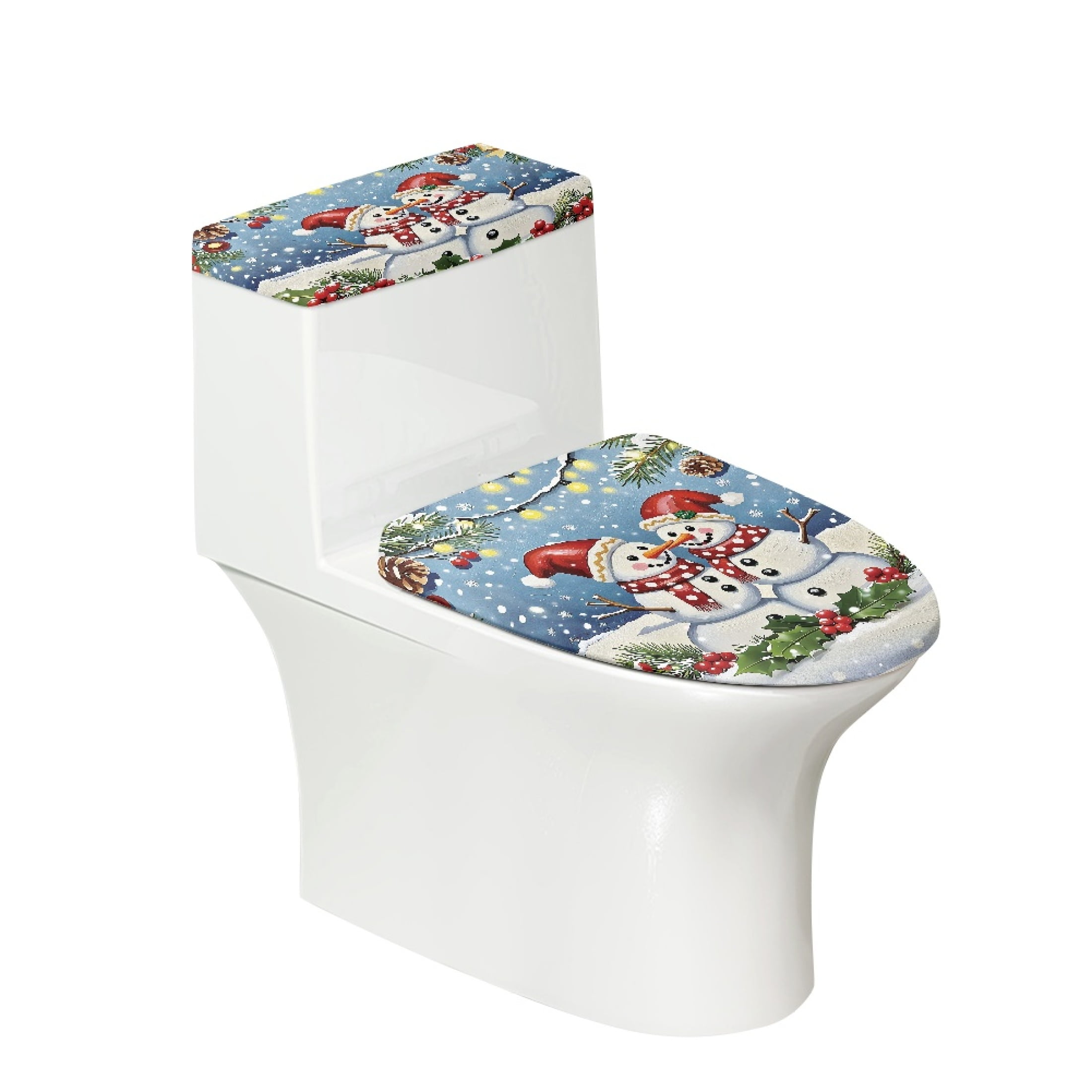 HELLHERO Christmas Fits All Toilet Shapes Toilet Lid Cover Set ...