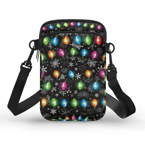 HELLHERO Christmas Lights Polyester Shoulder Bag 2 Zippers Outdoor ...