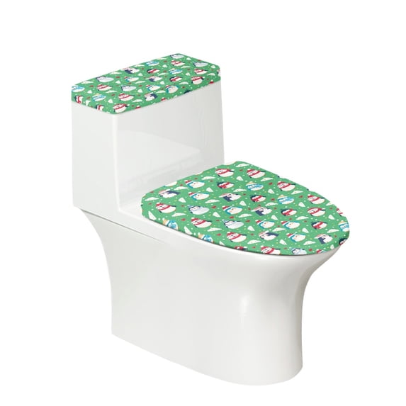 HELLHERO Christmas Penguin Pattern Toilet Top Cover Set 2 Pcs Set ...