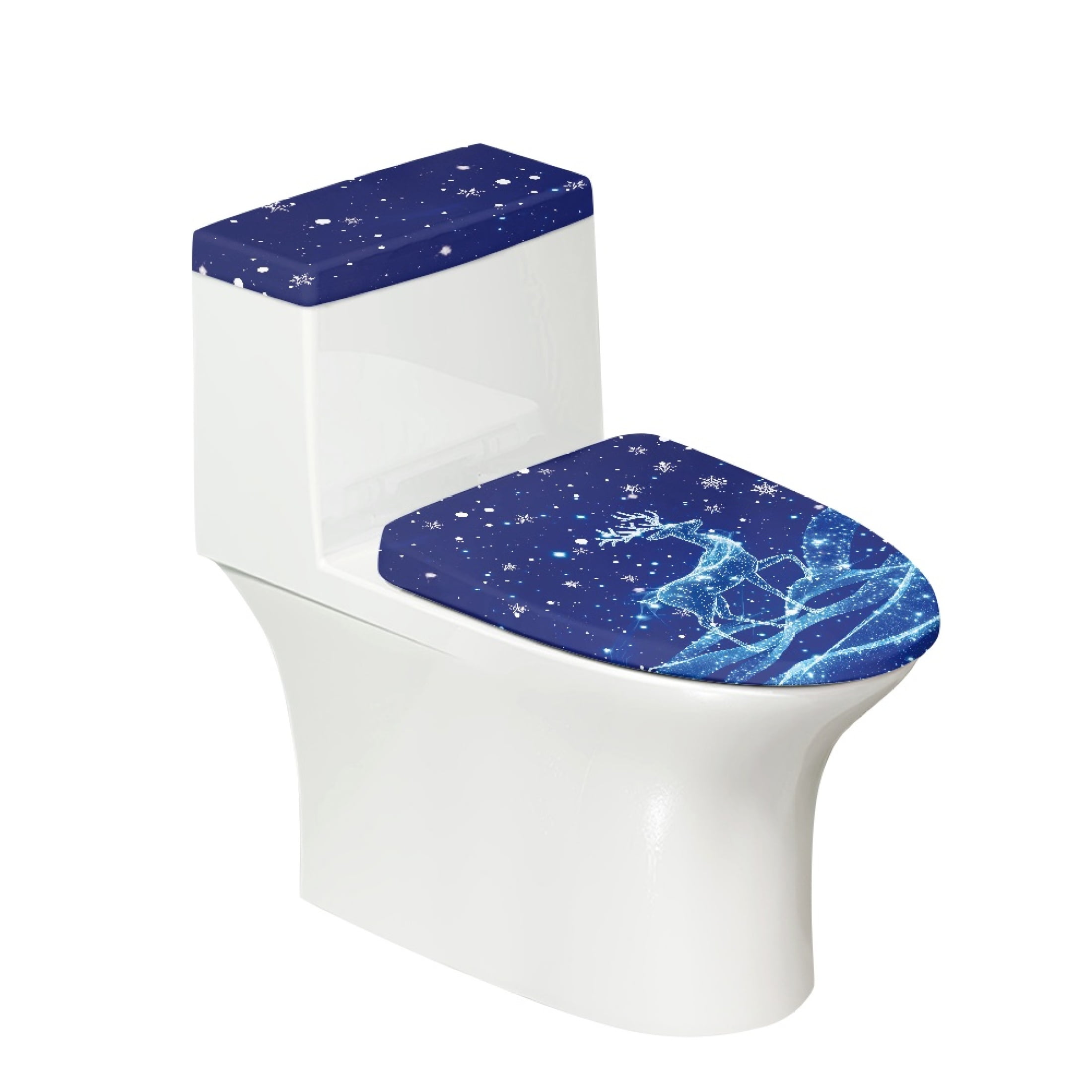 HELLHERO Christmas Starry Toilet Covers Set, Fits All Toilet Shapes ...