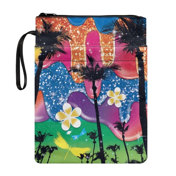 HELLHERO Coconut Tree Flowers Design Classic Bible Case with Zipper ...
