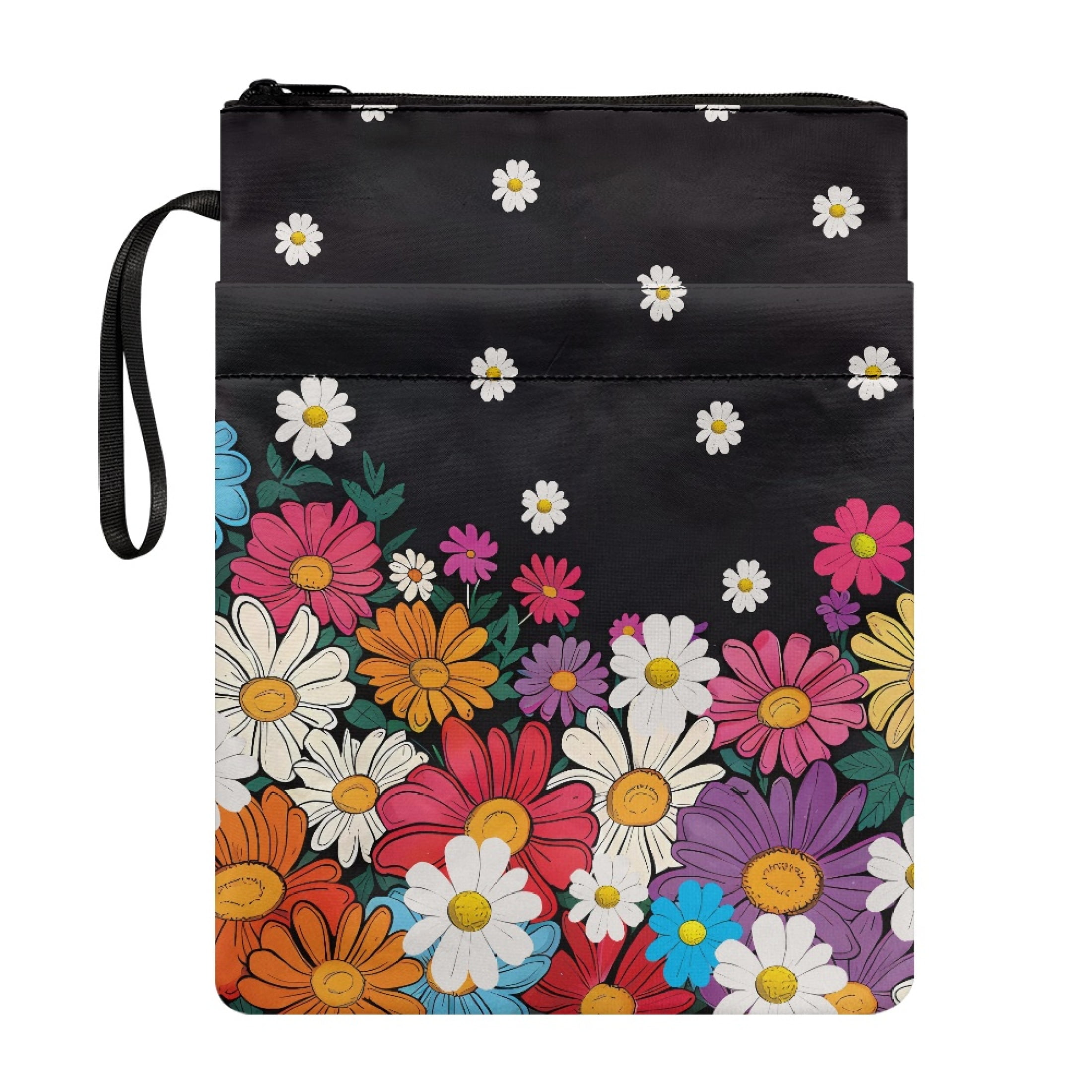 HELLHERO Colorful Flowers 1 pc Book Lovers Gifts Book Cover with Pocket ...