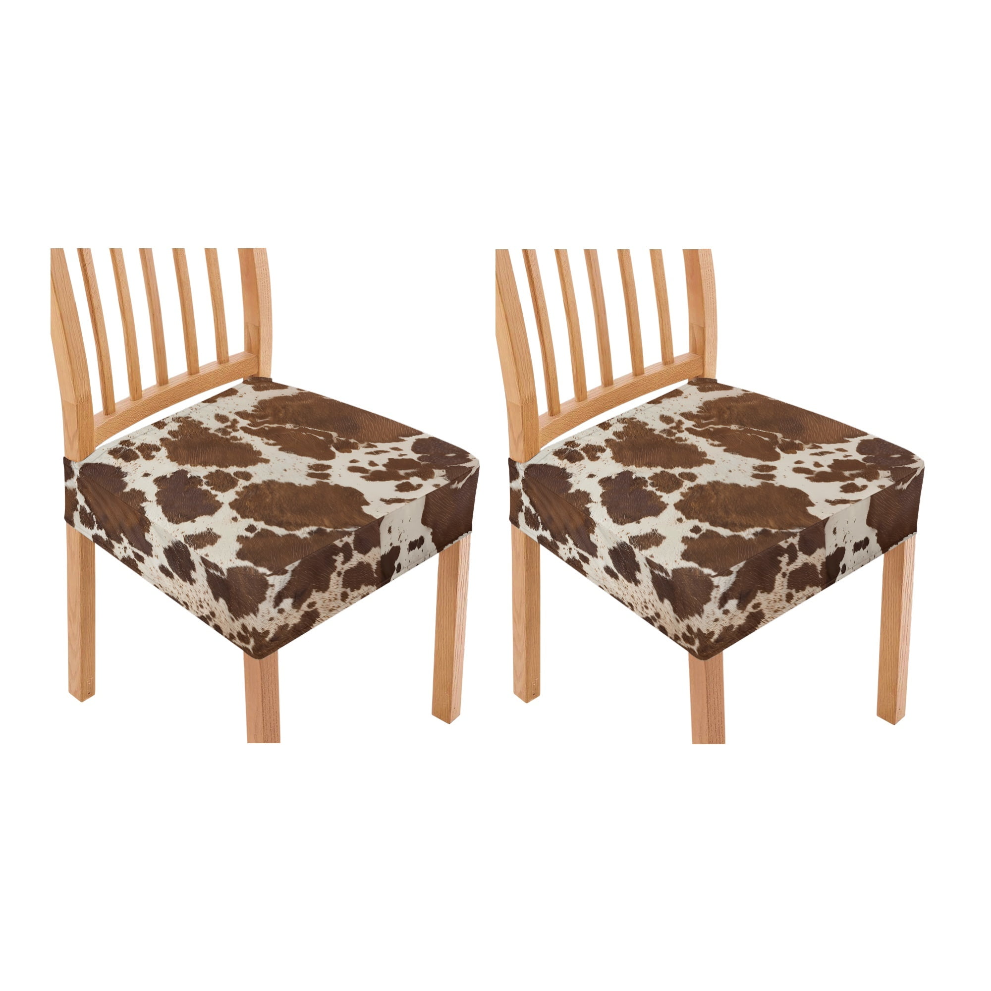 HELLHERO Cow Print Chair Seat Covers for Dining Room, Elasticity ...