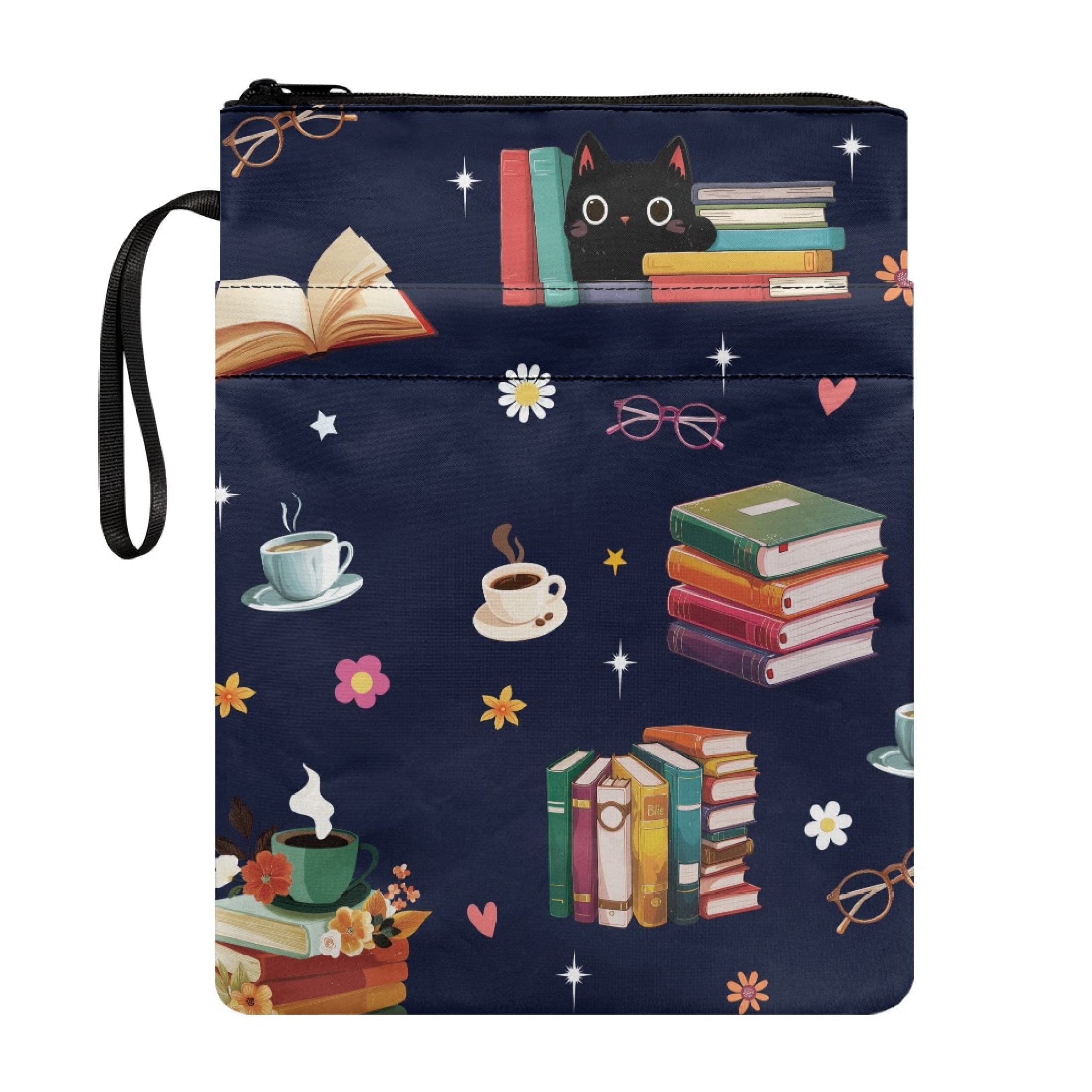 HELLHERO Cozy Book Coffee Book Sleeve Cover Book Carrying Case Zipper ...