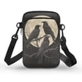 HELLHERO Crow Pattern Crossbody Sling Bag, Polyester Women Adjustable ...