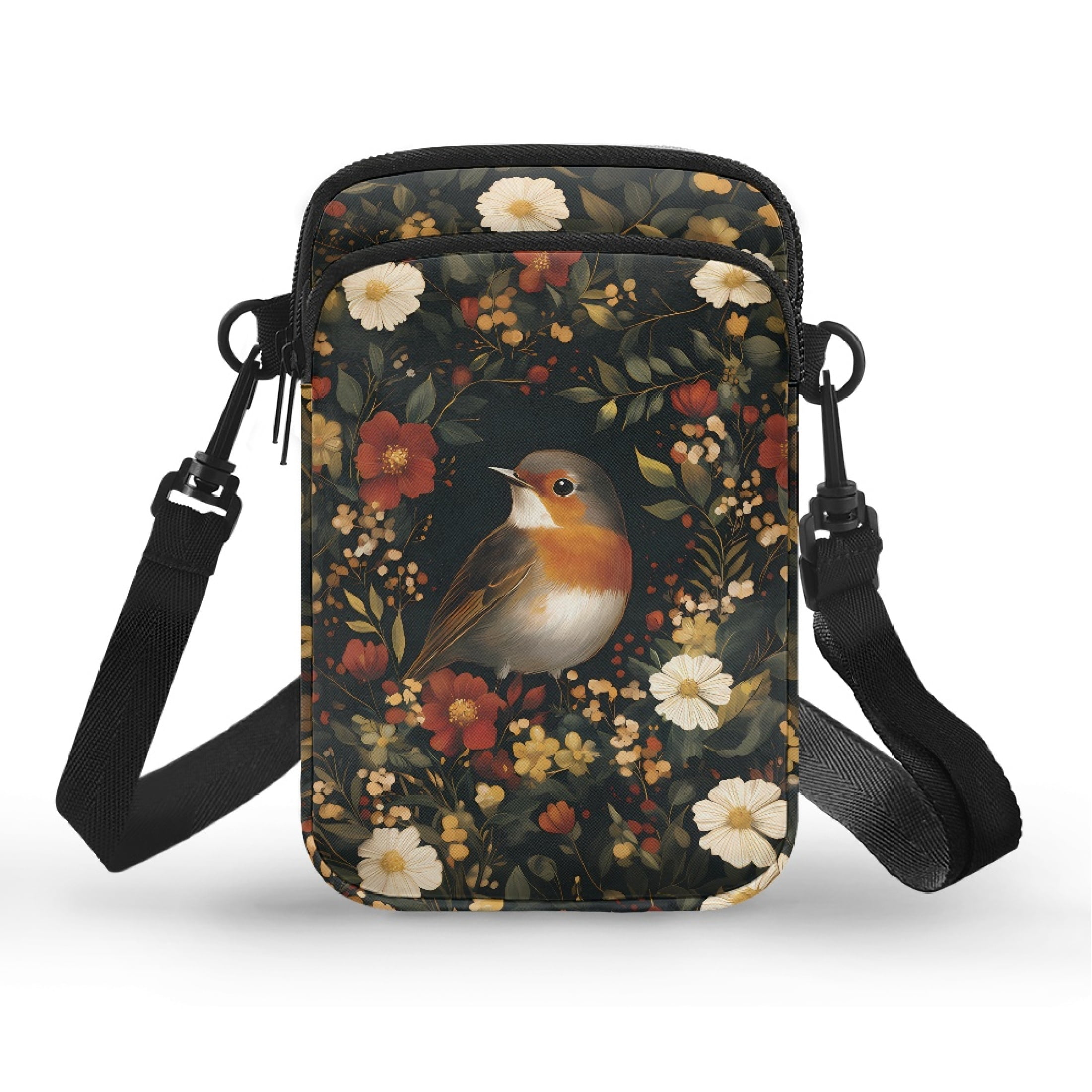HELLHERO Daisy and Bird Design with Shoulder Strap Travel Crossbody ...