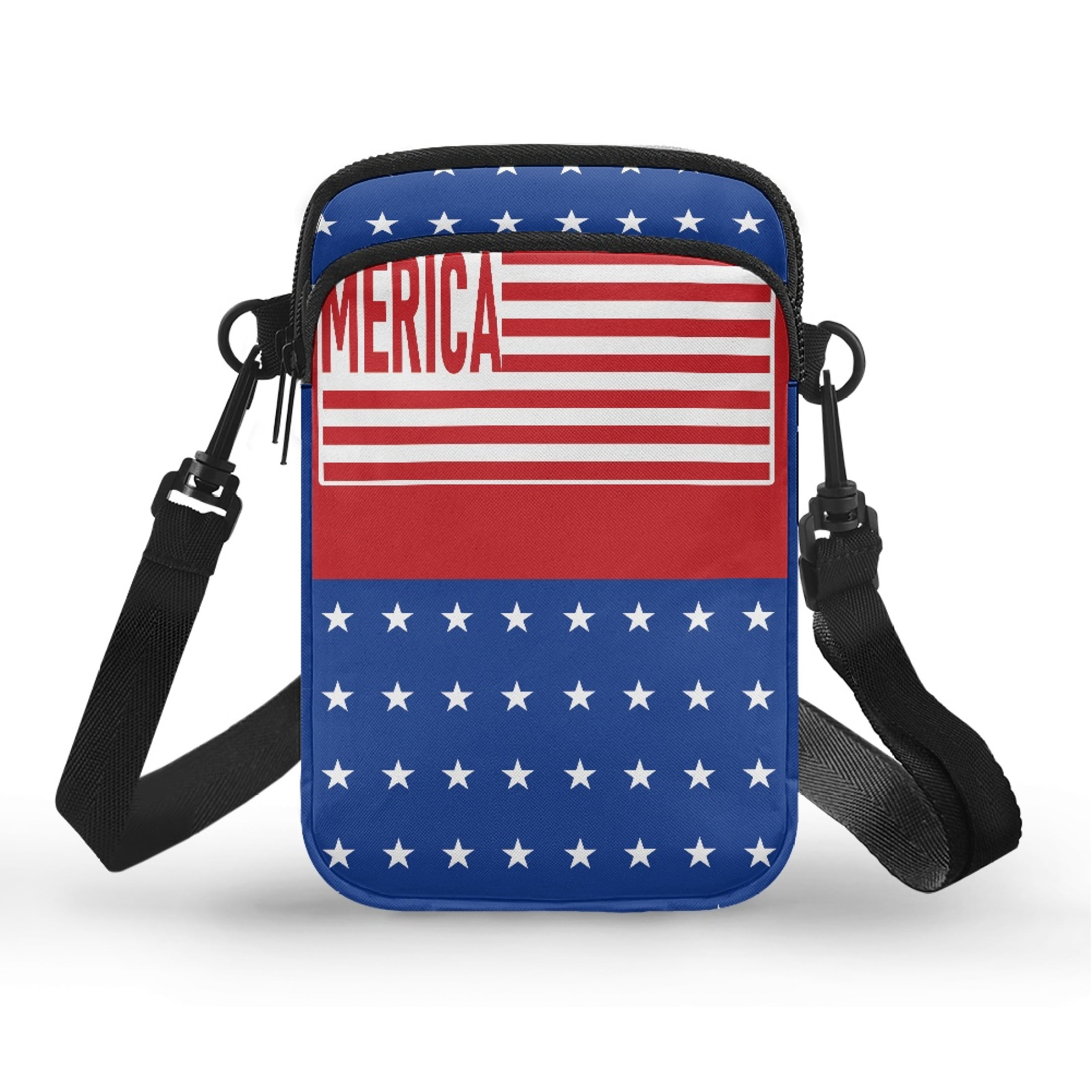 HELLHERO Double Zipper Polyester Women Crossbody Bag Men, Women 4.33x1 ...